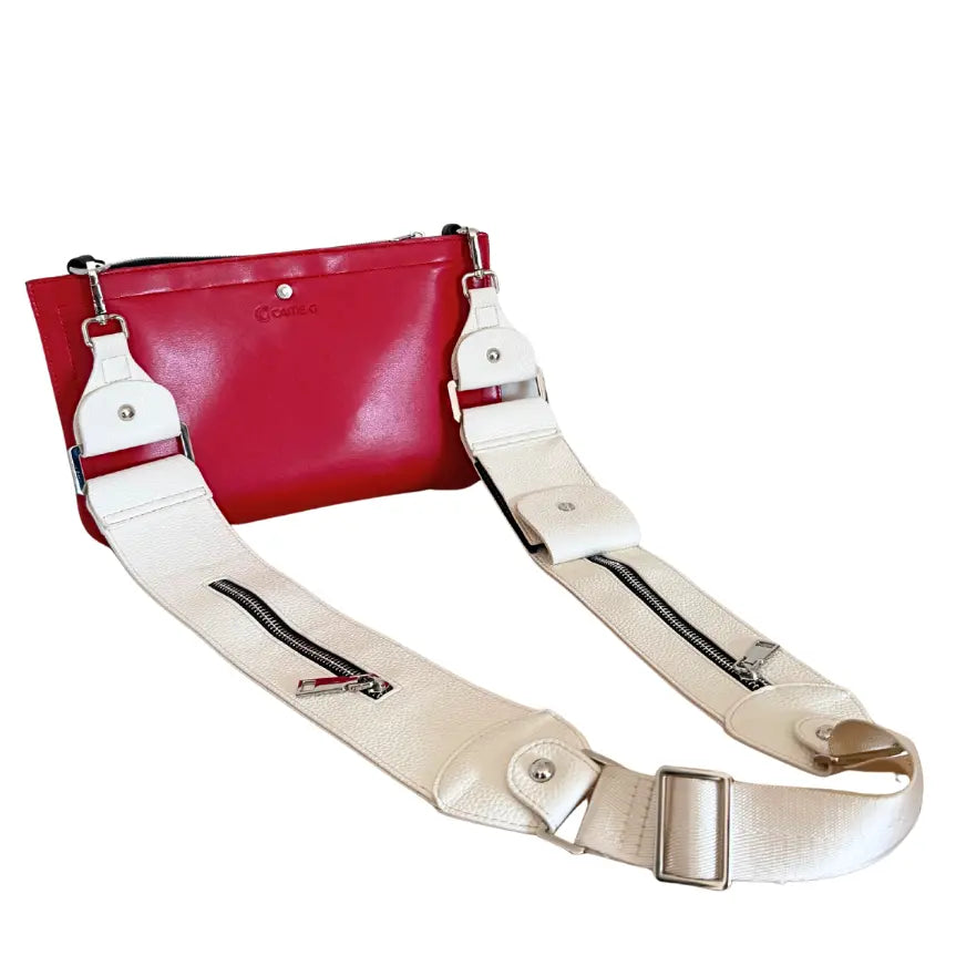 Bundle: Smooth Red Purse Set + Ivory Stashie – Caitie G